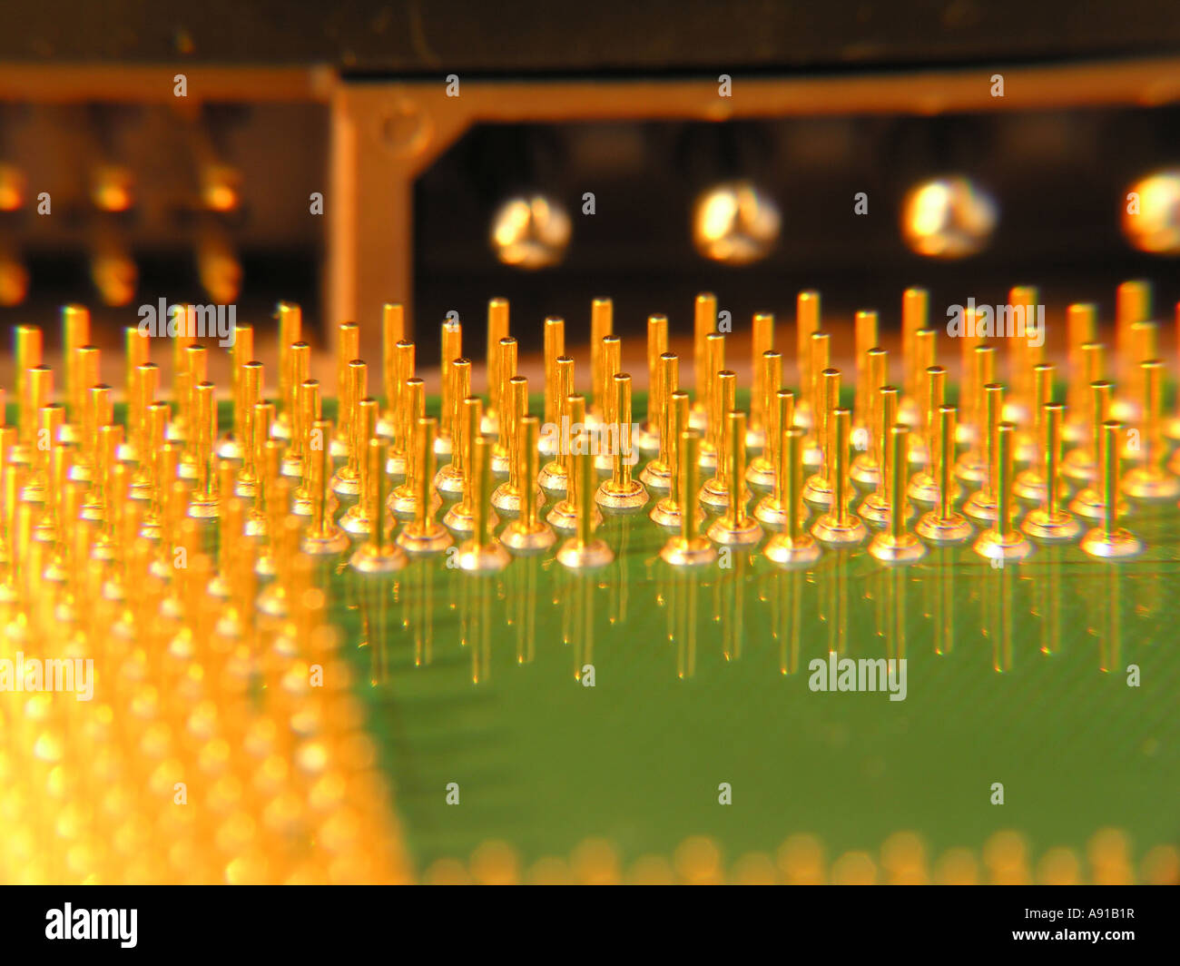 Close up shot of a computer processor with a hard disk drive in the ...