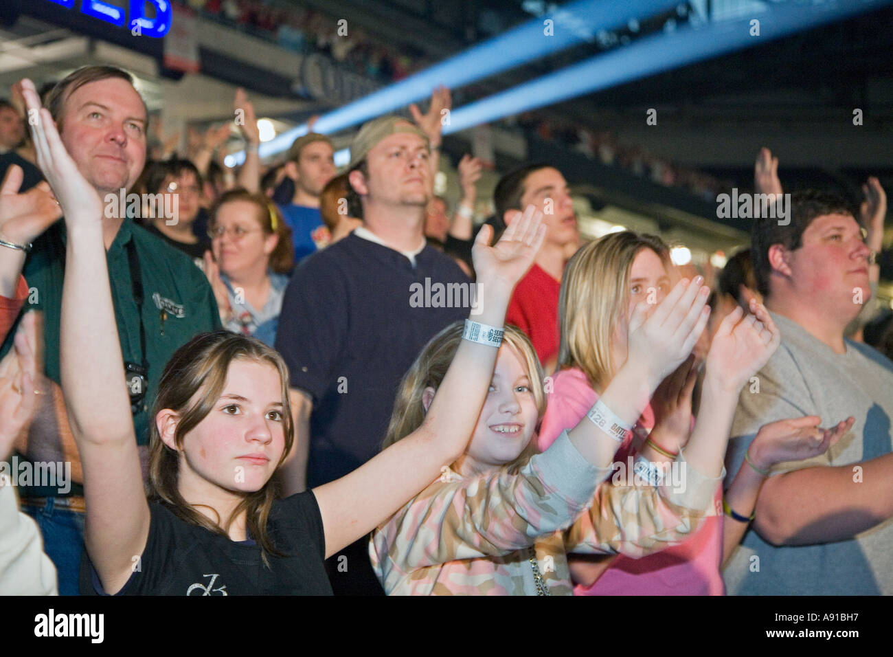 Religious Rally for Teens Stock Photo - Alamy