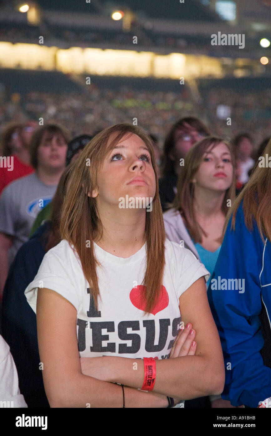 Religious Rally for Teens Stock Photo - Alamy