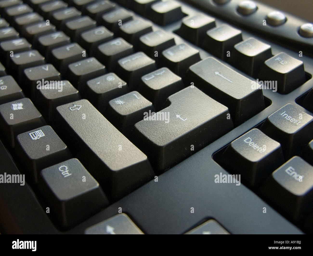 Low angle of a black keyboard Stock Photo - Alamy