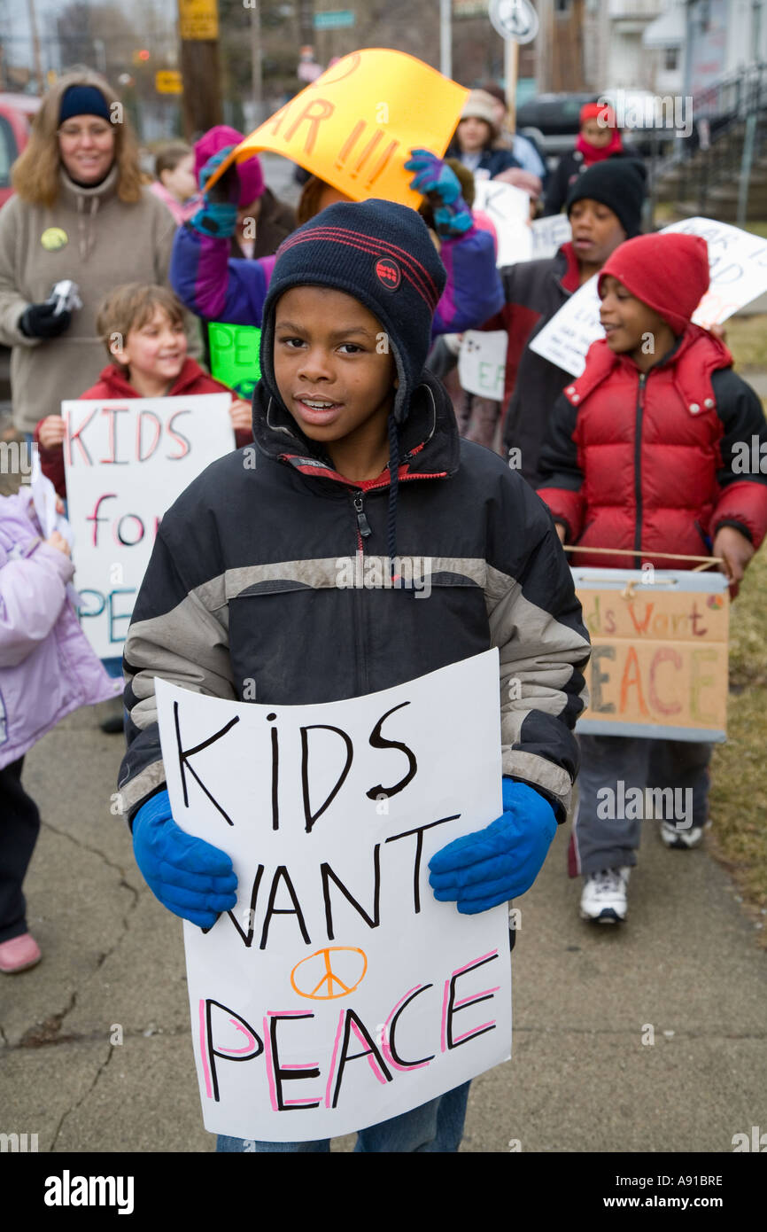 Kids Peace March Stock Photo - Alamy