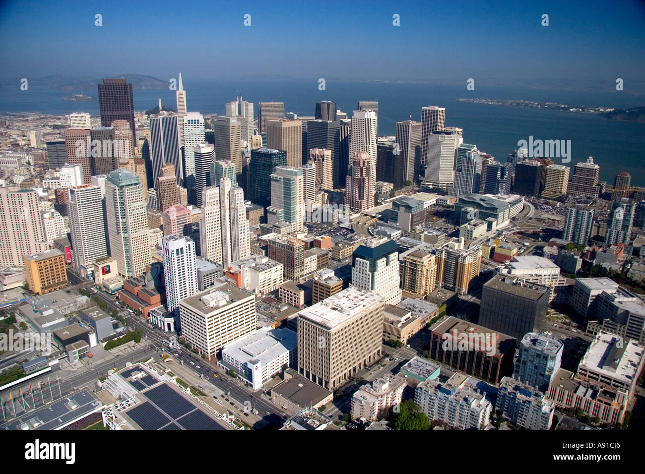 Aerial view of the city and bay of San Francisco, California Stock ...