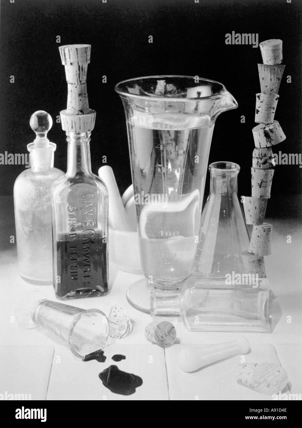 Science bottles Black and White Stock Photos & Images - Alamy