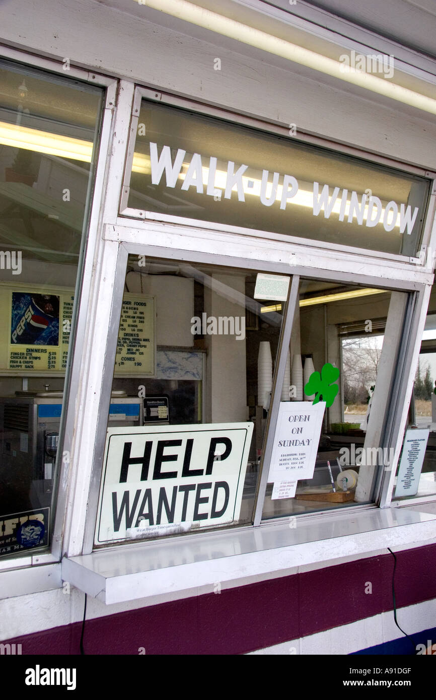 Help wanted sign window hi-res stock photography and images - Alamy