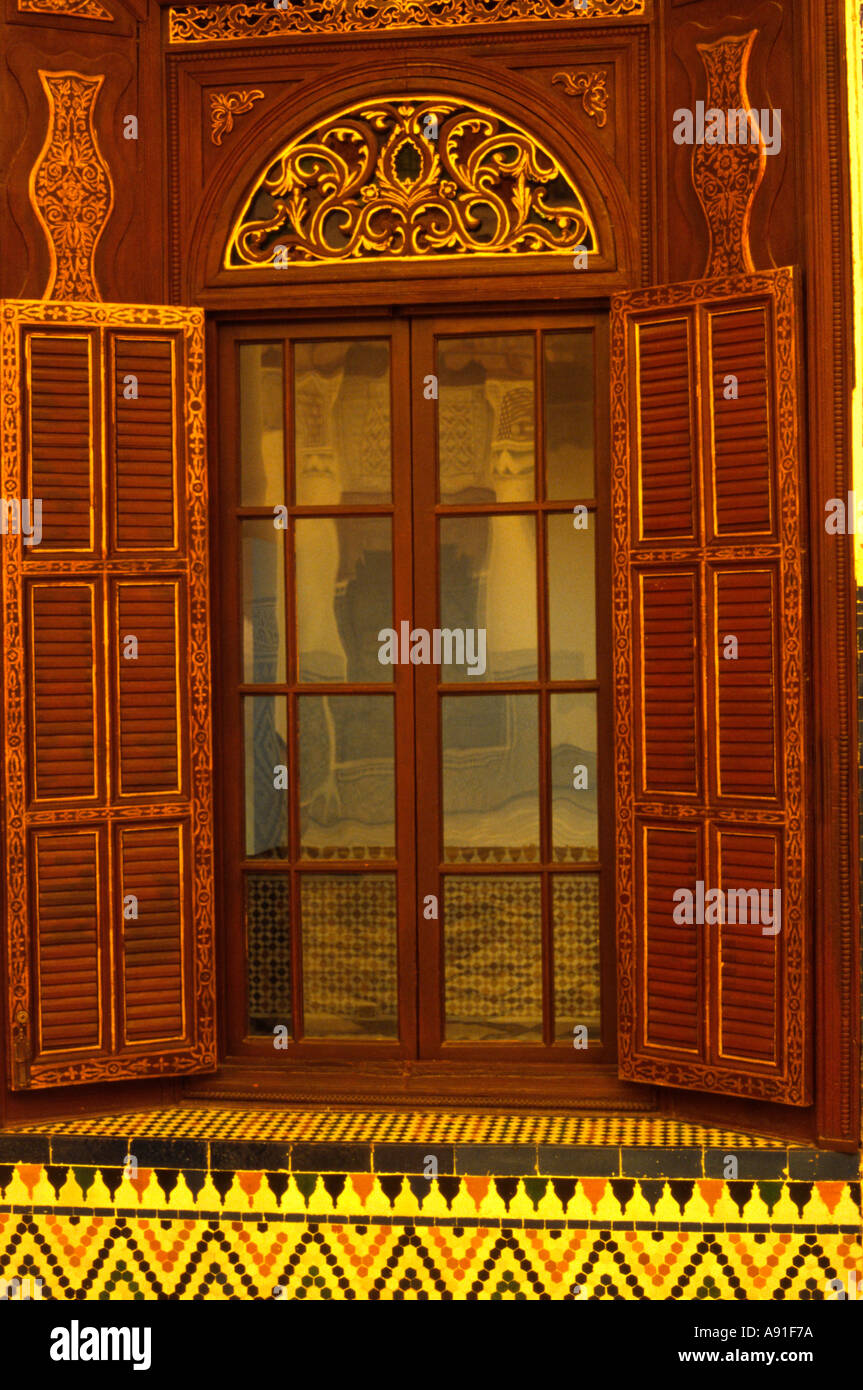 Windows in Bahia palace Marrakech Morocco Stock Photo - Alamy