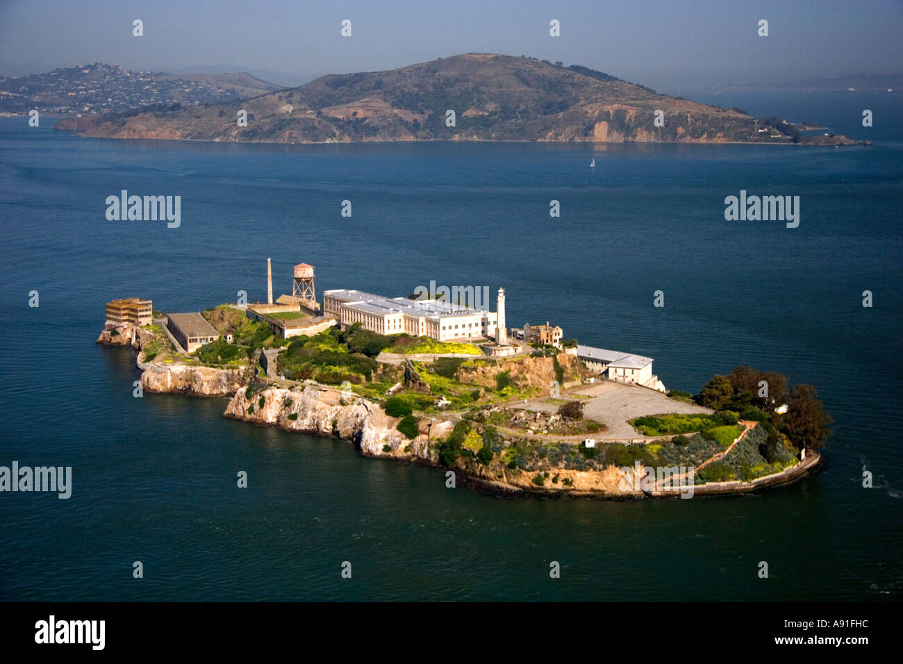 Aerial view alcatraz island in hi-res stock photography and images - Alamy