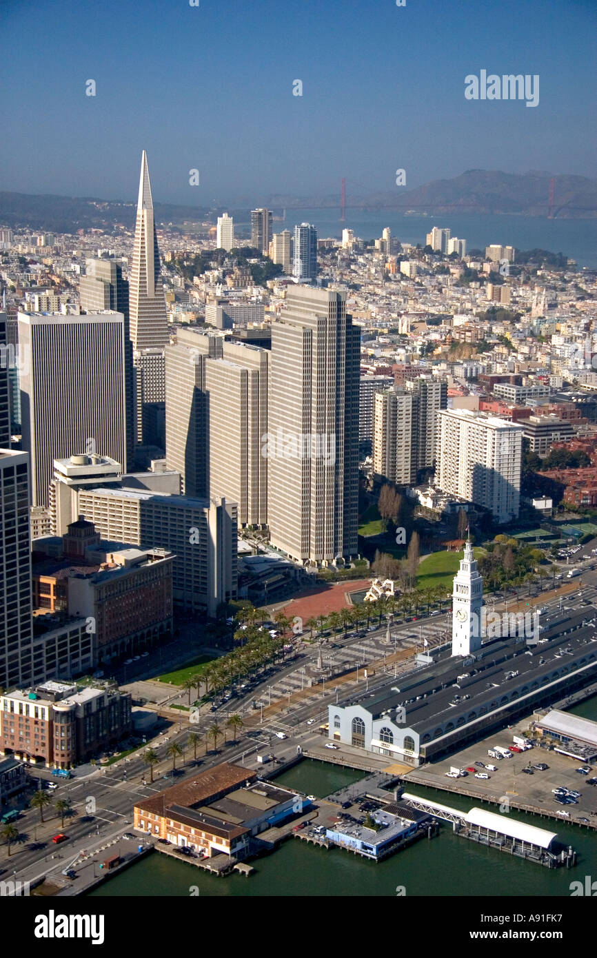 Aerial view of the city and bay of San Francisco, California Stock ...