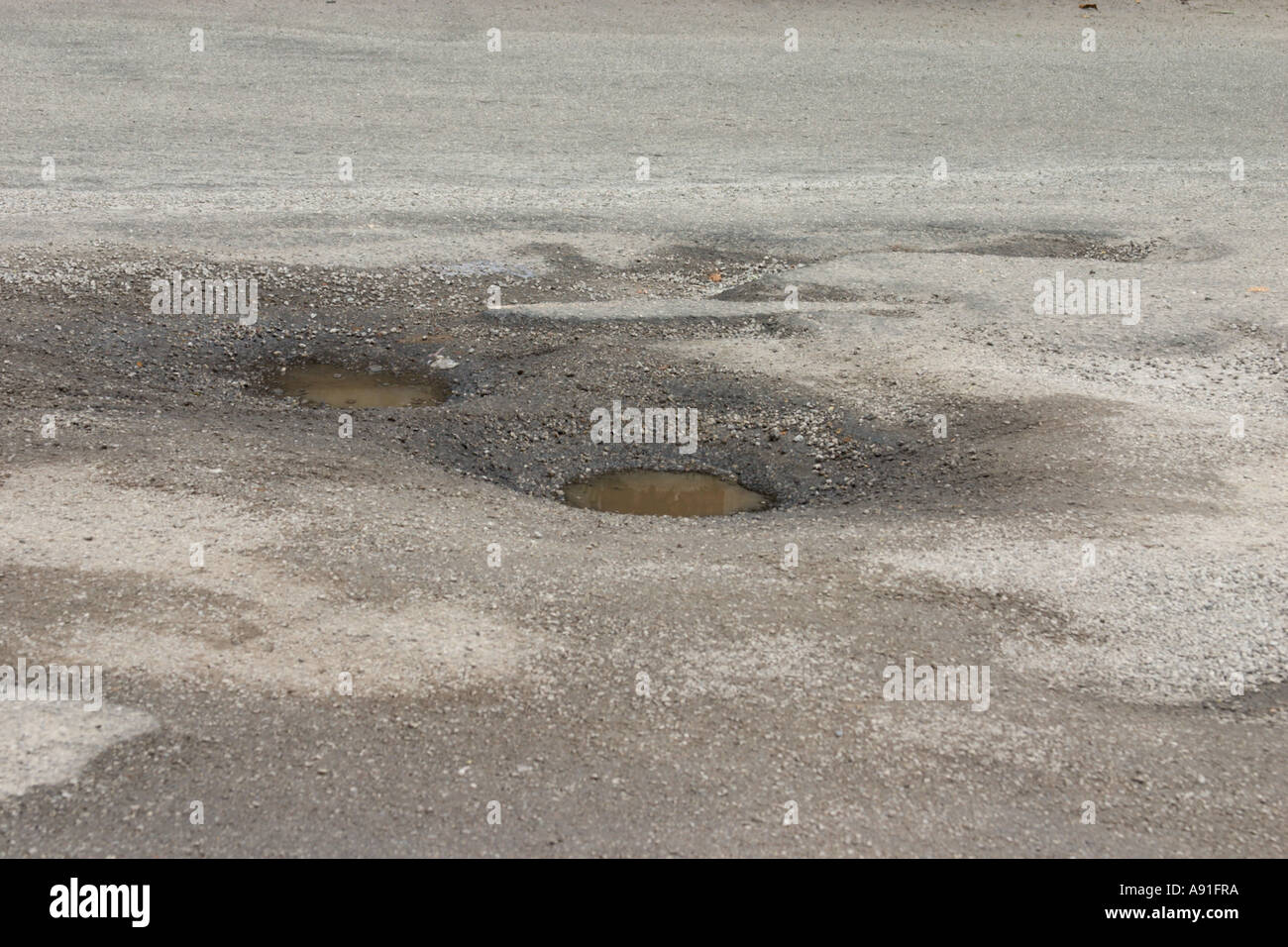 dangerous potholes on a road. concept danger, hazard, pitfalls Stock ...