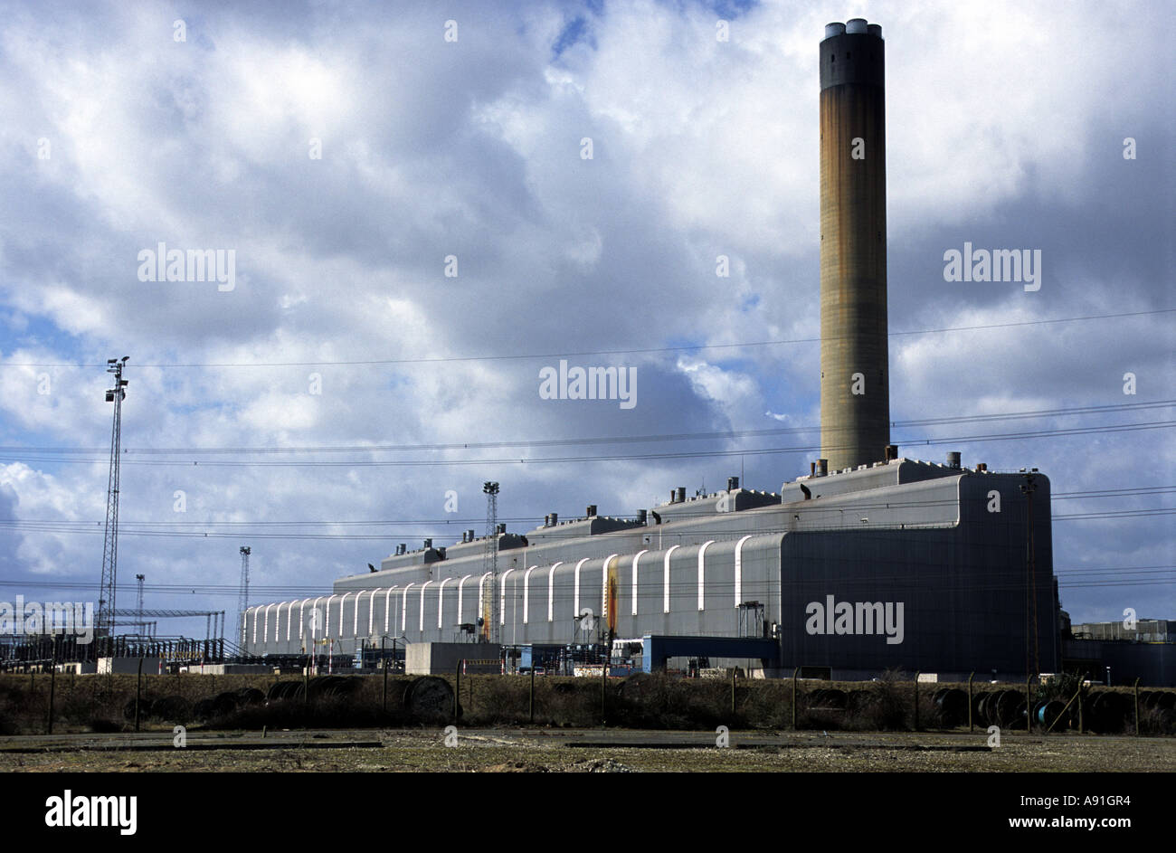 Oil fired power station on the Isle of Grain near Rochester, Kent, UK ...