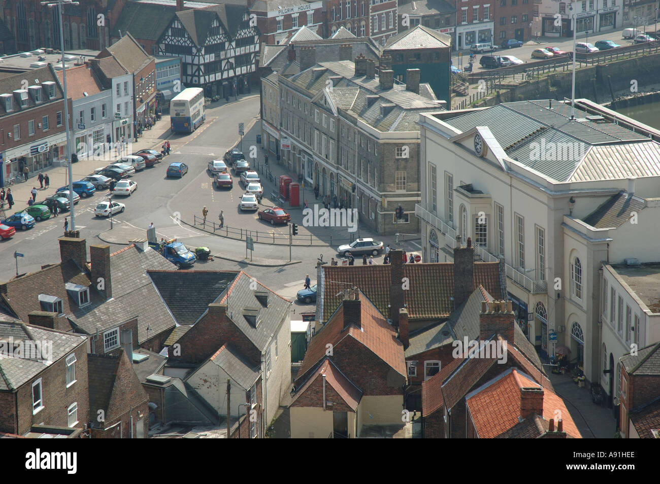 view of Boston, Lincolnshire, England, UK, from the tower of St ...