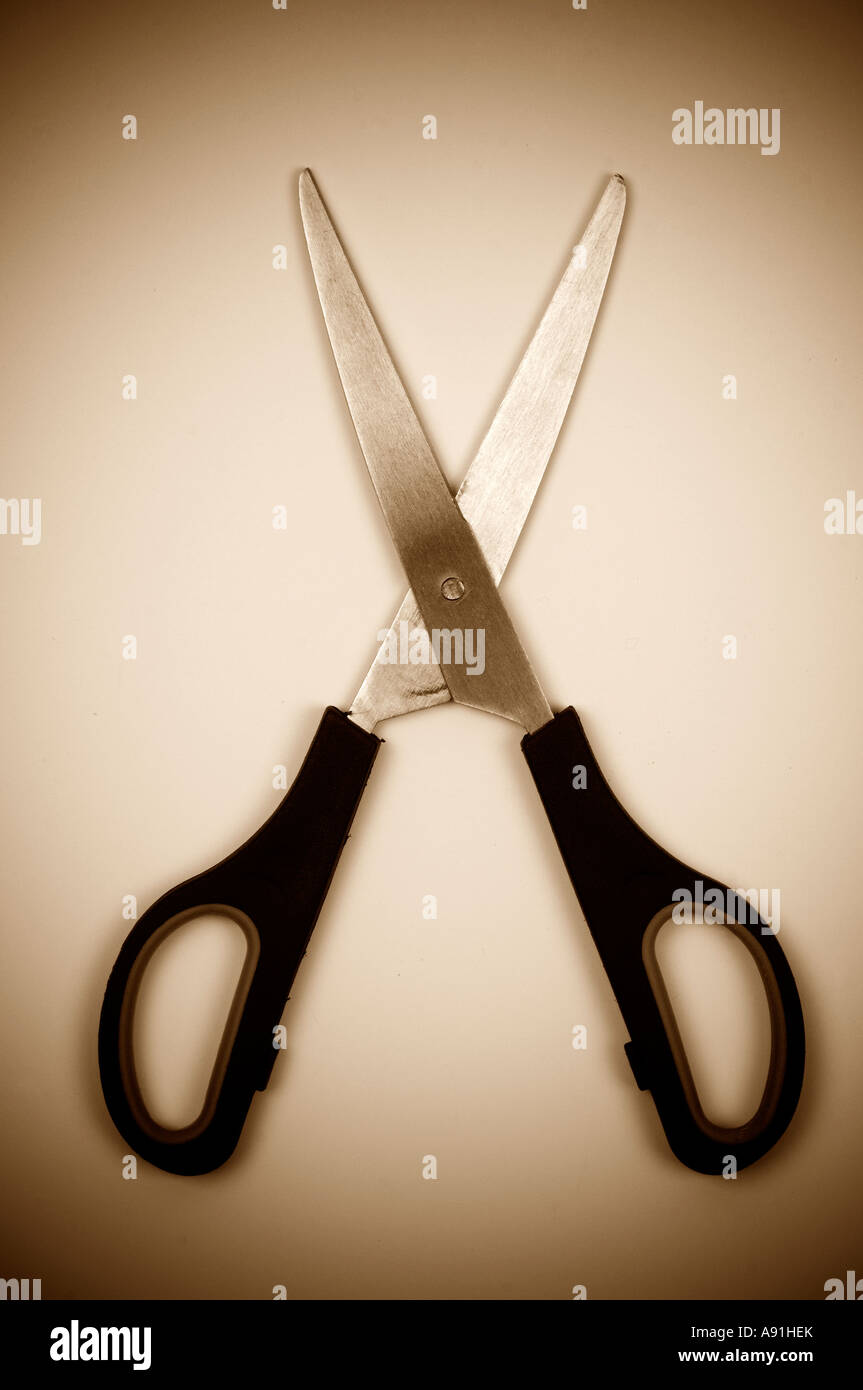 open pair of scissors Stock Photo - Alamy