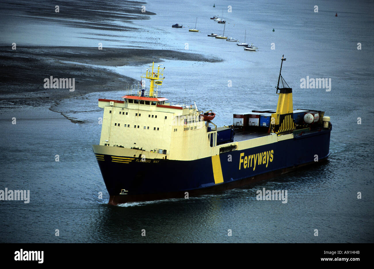 Ferryways (sold to Cobelfret Ferries in 2007) 'Flanders Way' river ...