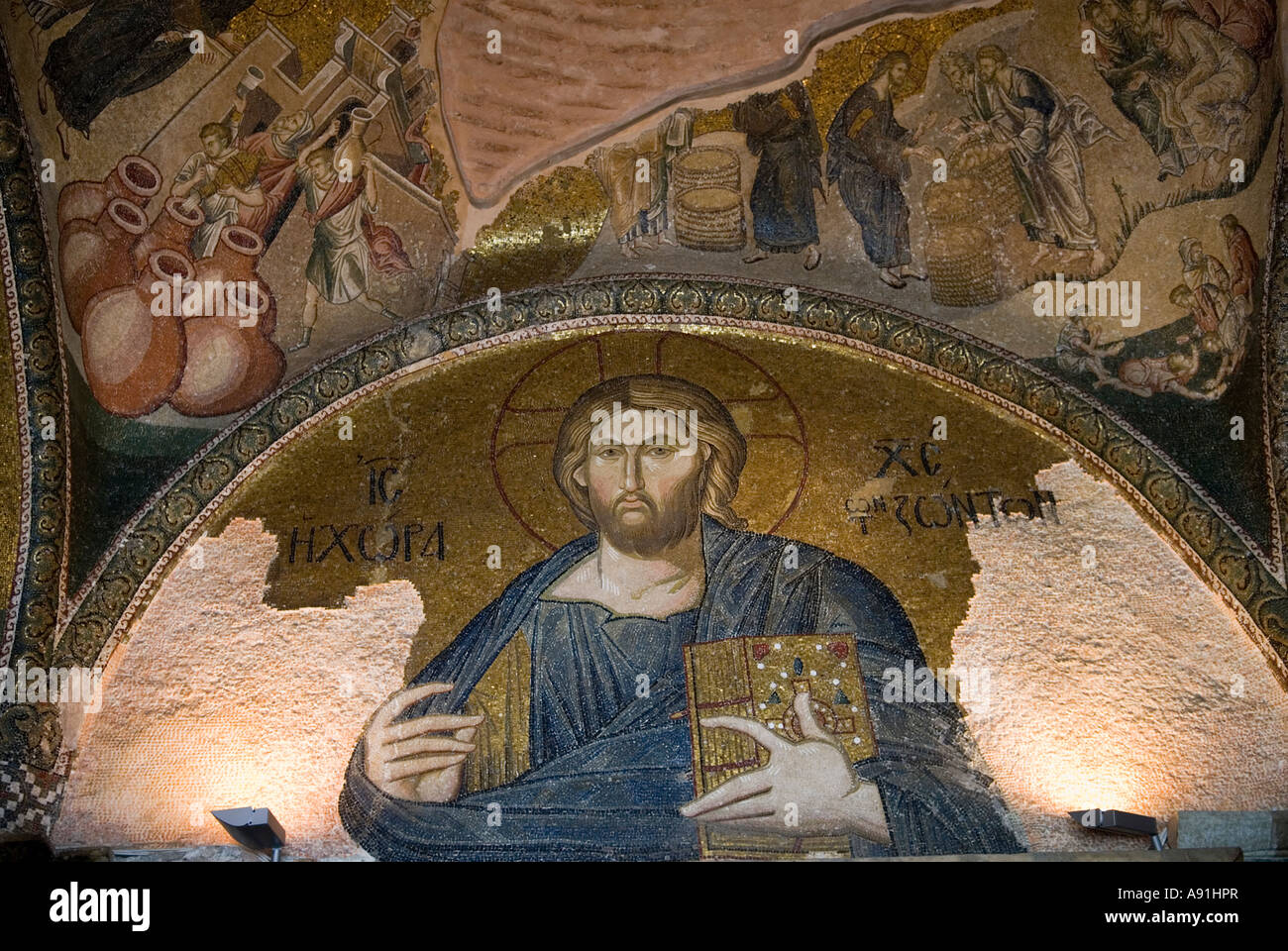 Mosaic of Pantocrator Jesus, Chora Monastery Istanbul Stock Photo - Alamy