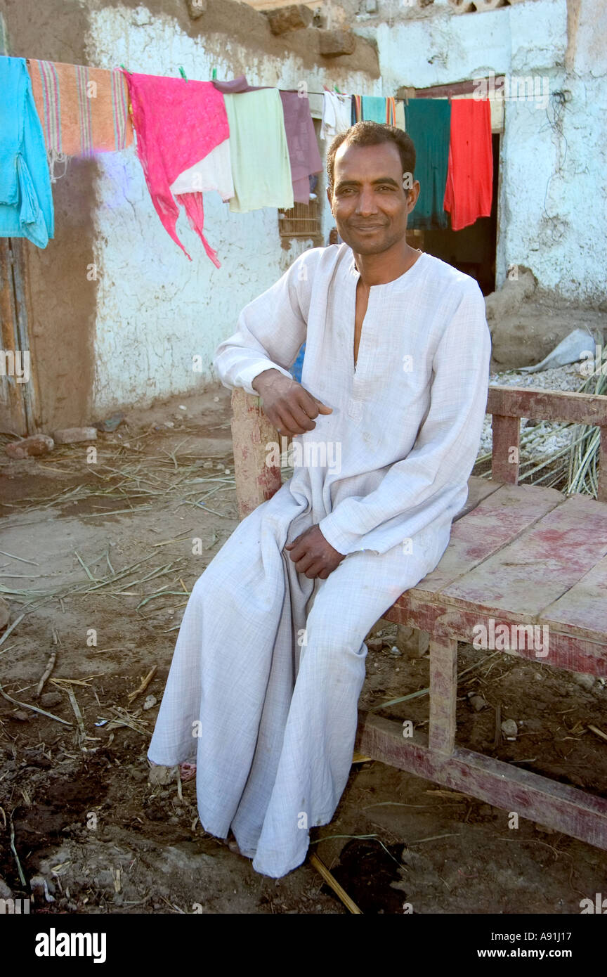 inside Gurnawi family home Gurna town West Bank Luxor Upper Egypt Egypt ...