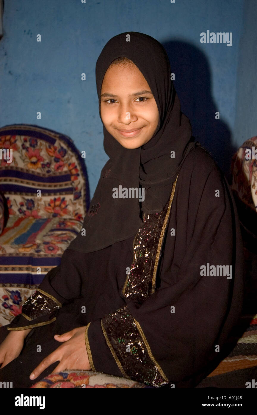 inside Gurnawi family home Gurna town West Bank Luxor Upper Egypt Egypt ...