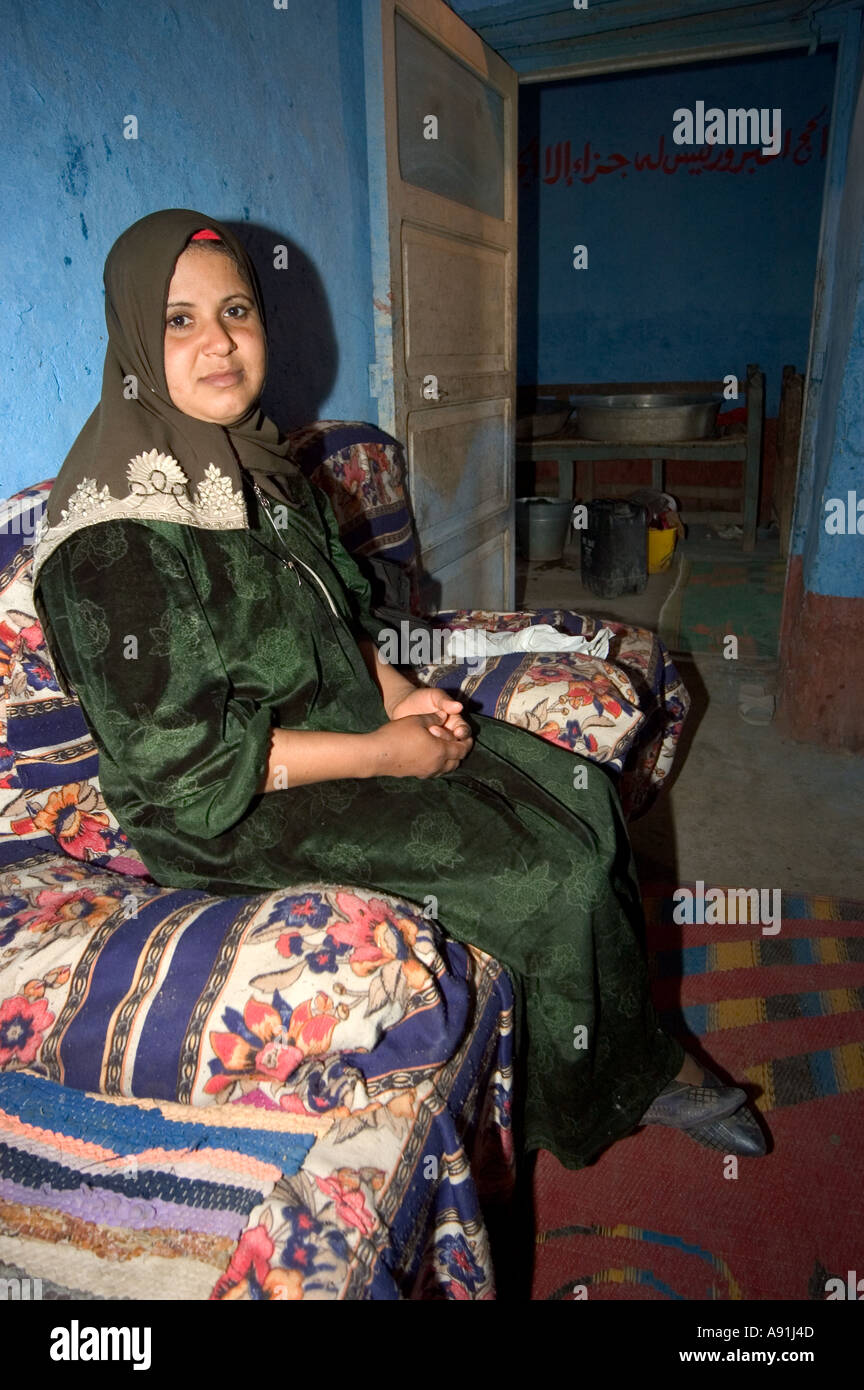 inside Gurnawi family home Gurna town West Bank Luxor Upper Egypt Egypt ...