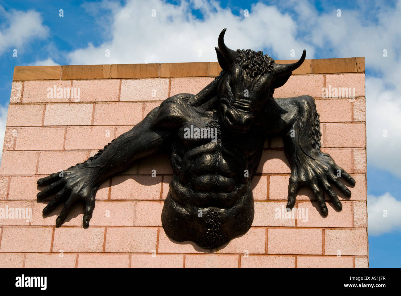 Bull sculpture Cheetham Hill road Manchester UK Stock Photo - Alamy