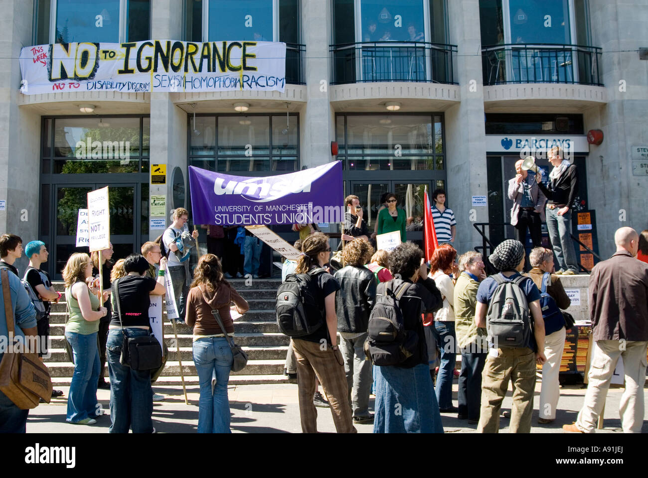 Manchester University, students protest Stock Photo - Alamy