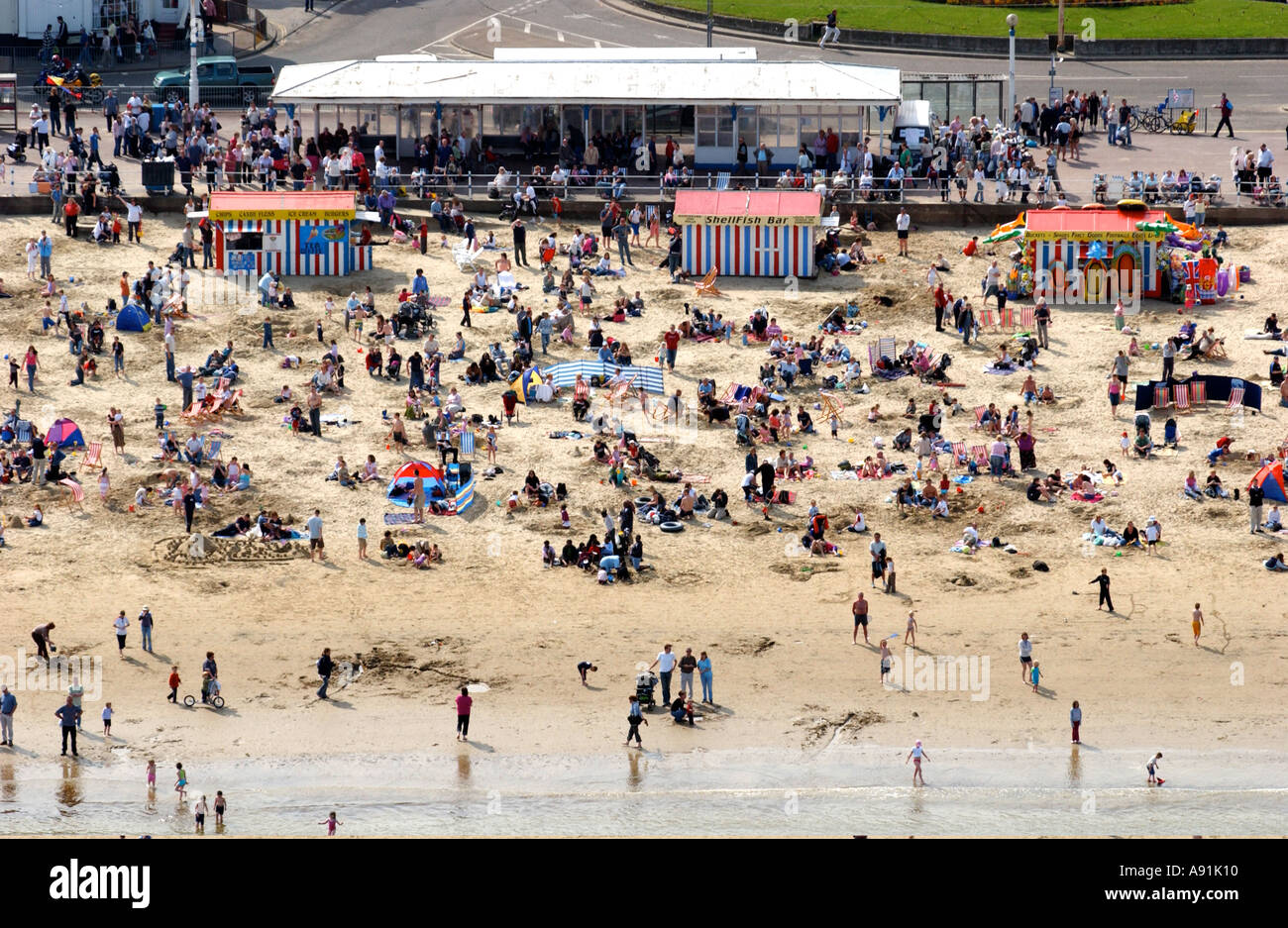 Aerial picture of Weymouth Beach in Dorset Britain UK Stock Photo - Alamy
