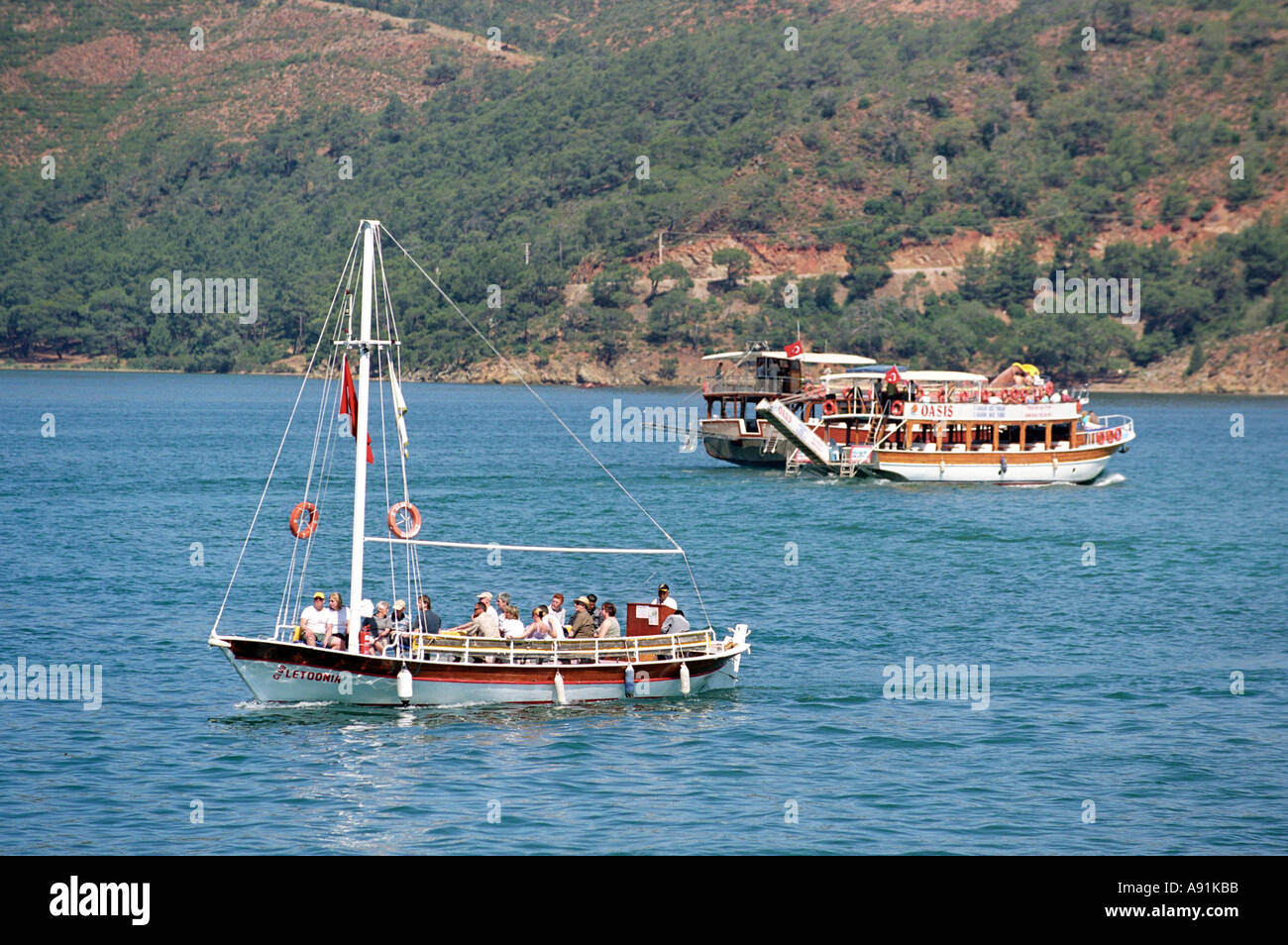 Tourist boats in Turkey Stock Photo - Alamy