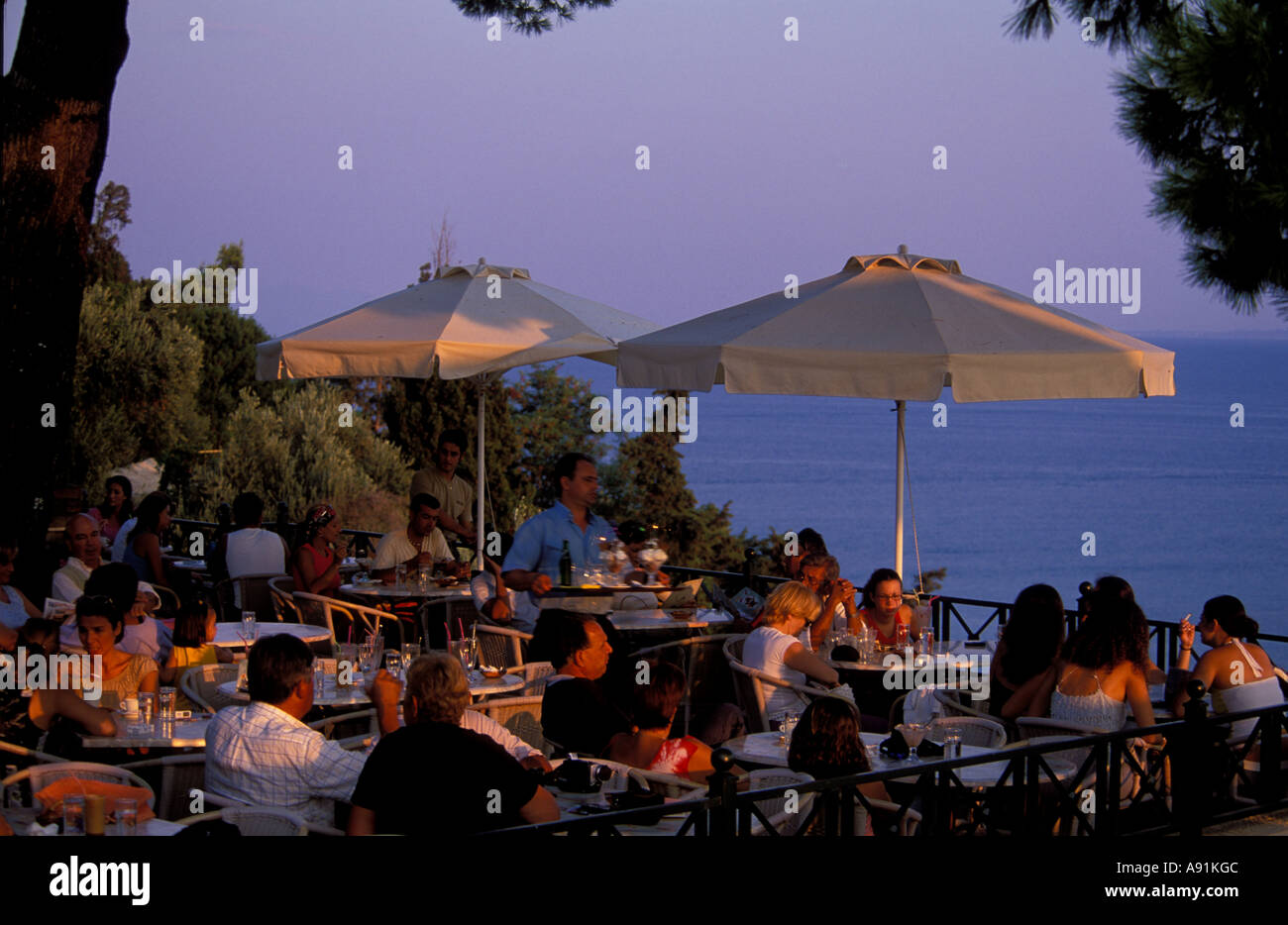 GREECE: Corfu. Cafe at Vlaherna Stock Photo - Alamy