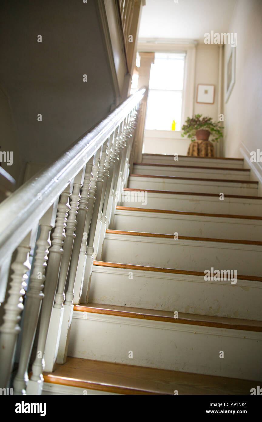 Staircase in New England Home Stock Photo - Alamy