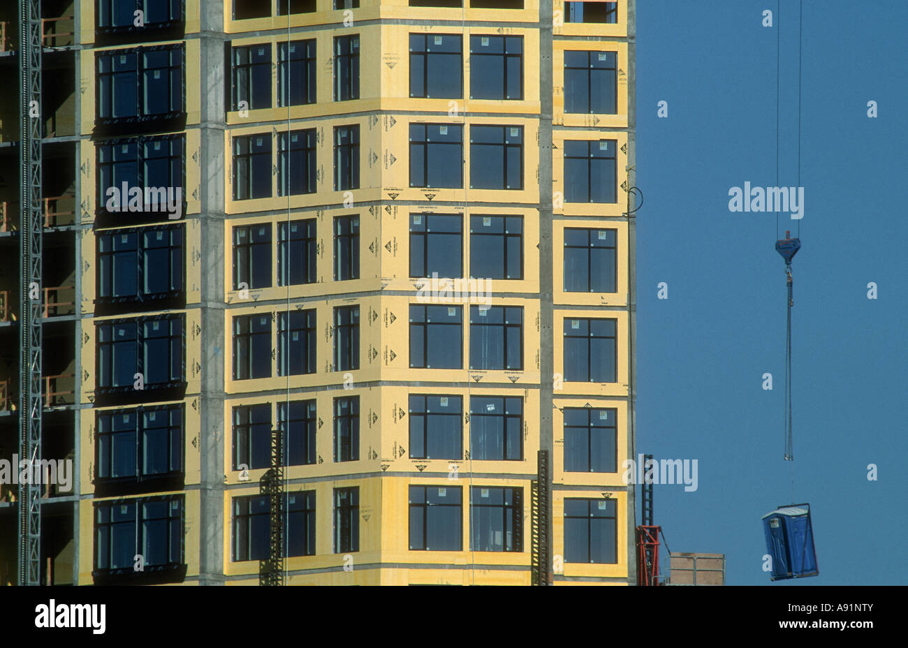 Construction of a high-rise building, Edmonton, Alberta, Canada Stock ...