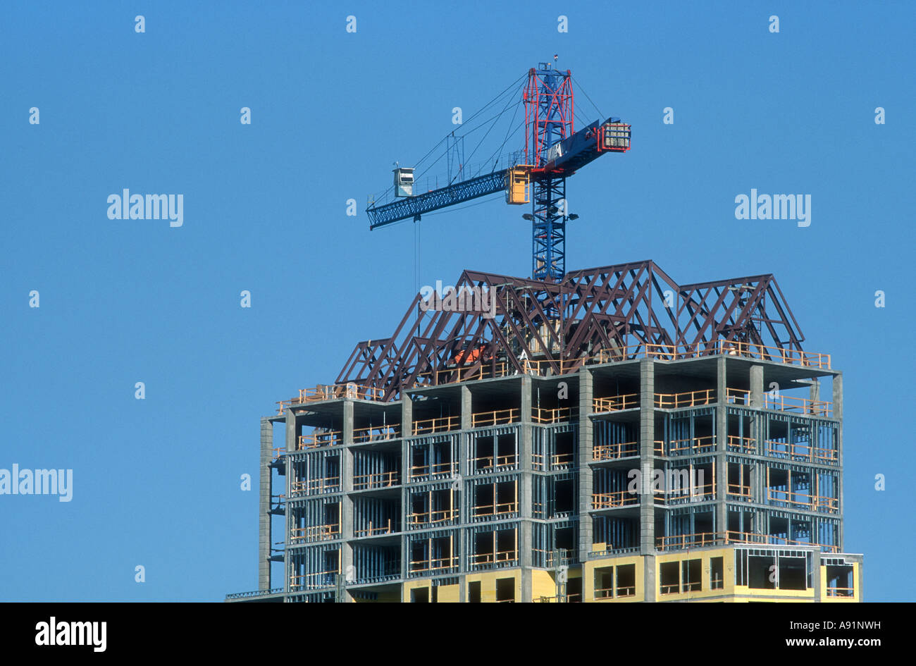 Construction of a high-rise building, Edmonton, Alberta, Canada Stock ...