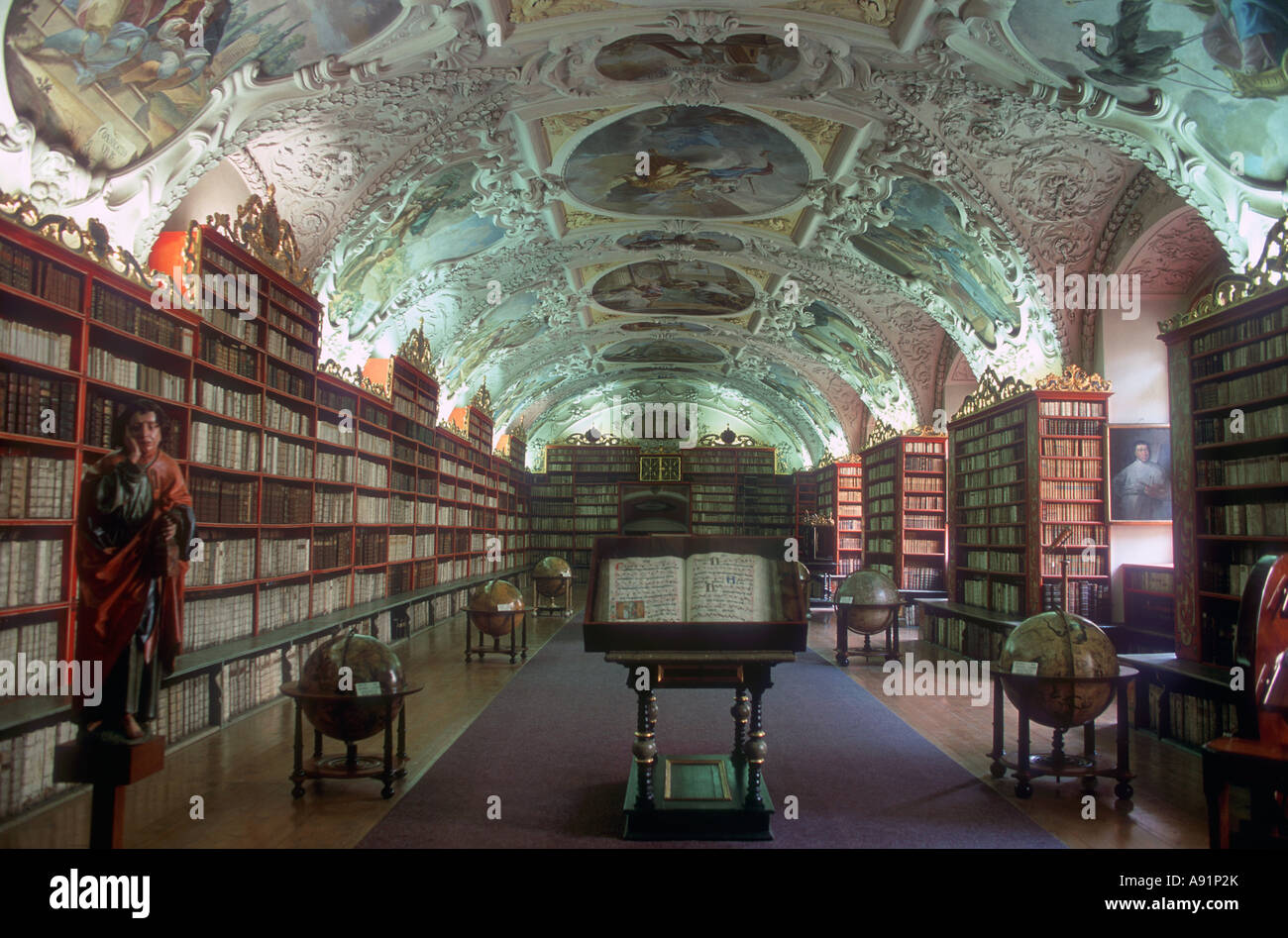 Library of Strahov Abbey, Prague, Czech Republic Stock Photo - Alamy