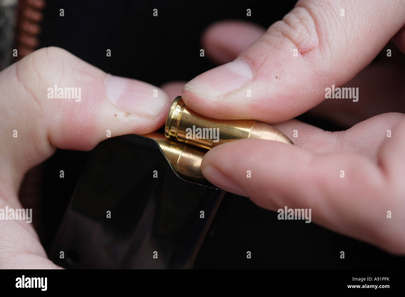 A magazine of a Walther P99 with 9 mm Luger loads Stock Photo - Alamy