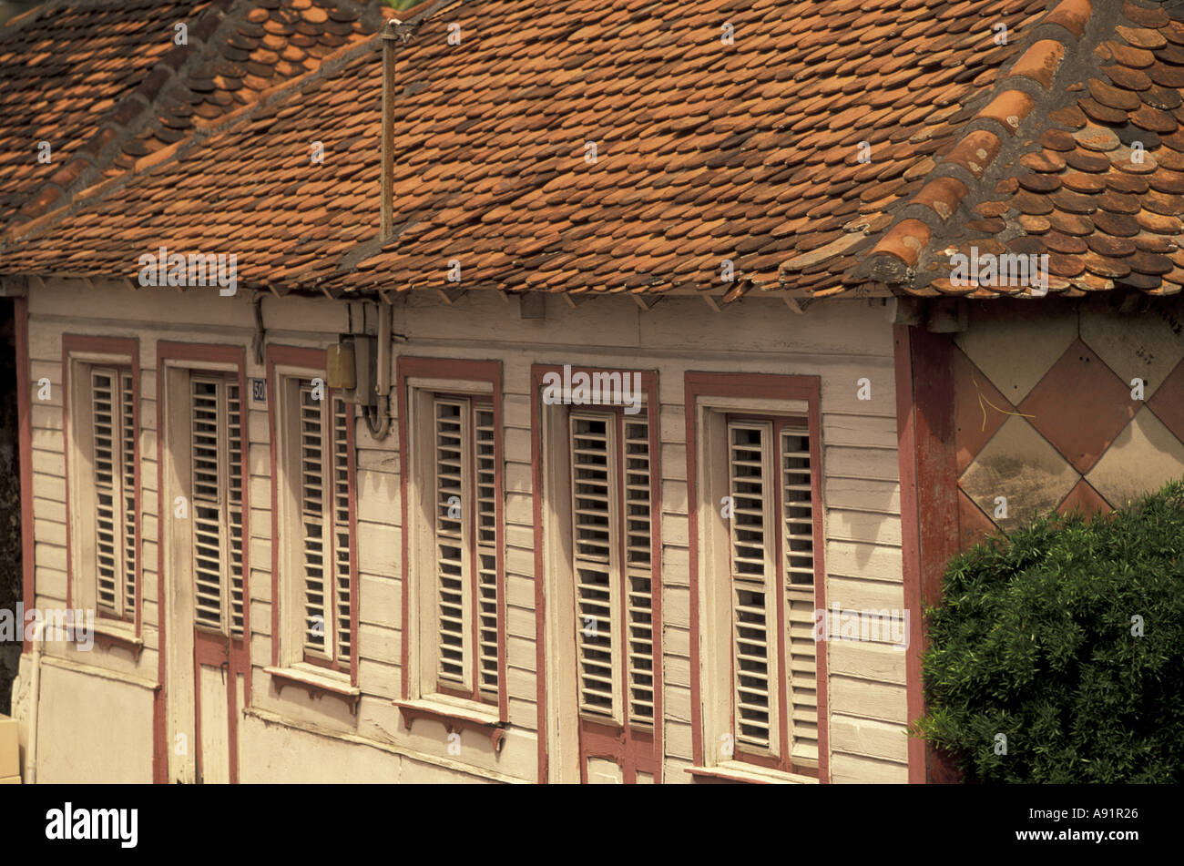 Caribbean, French West Indies, Martinique; Les Trois, Ilets. Town ...