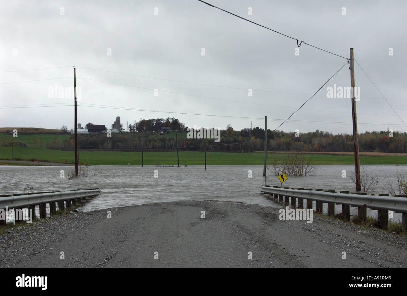 Flooded road Canada Stock Photo - Alamy