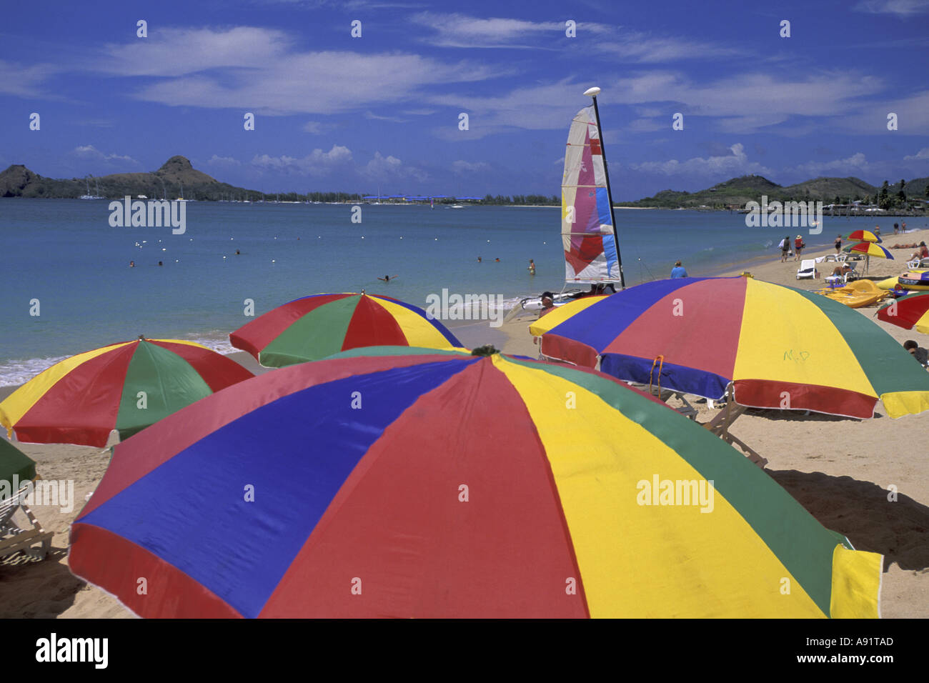 Caribbean, St. Lucia, Rodney Bay Reduit Beach Stock Photo - Alamy