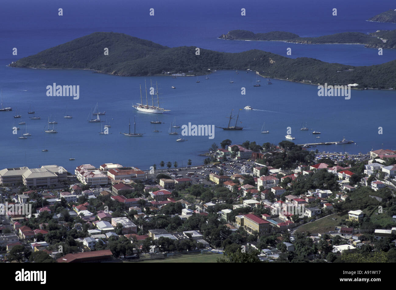 Aerial view charlotte amalie town hi-res stock photography and images ...