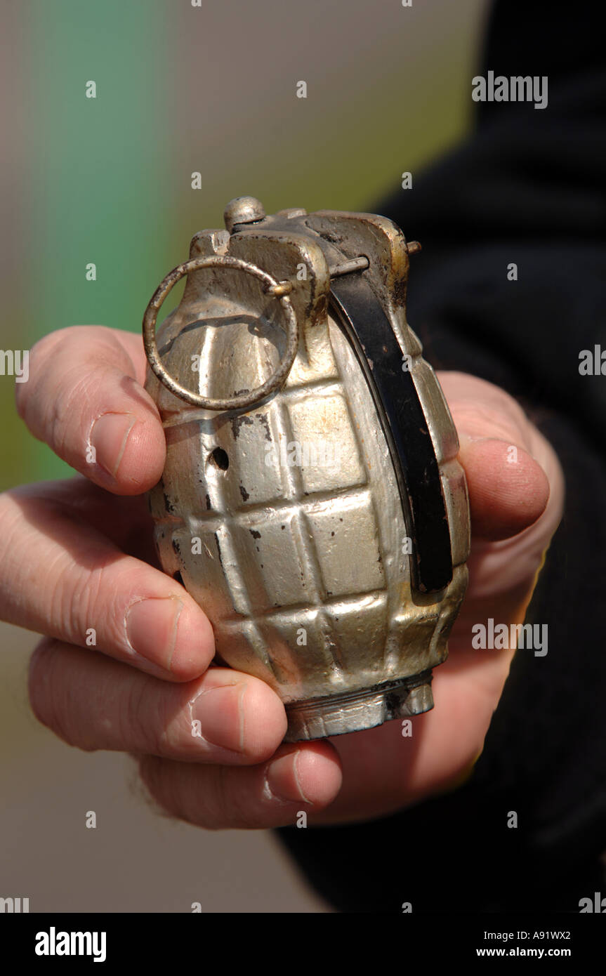 Mills grenade from world war two Stock Photo - Alamy