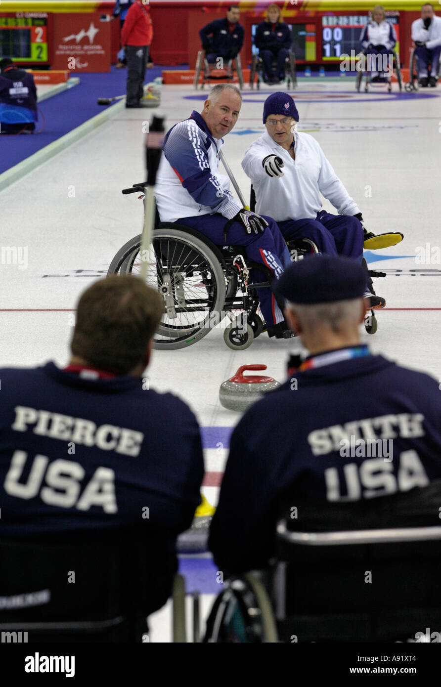 Watched by USA skipper Jim Pierce and Wes Smith team GBR skipper Frank ...