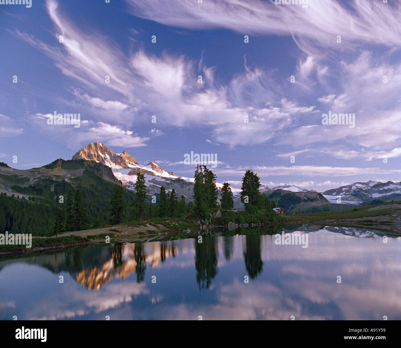 Mt Garibaldi towers over Elfin Lakes in Mt Garibaldi Provincial Park ...