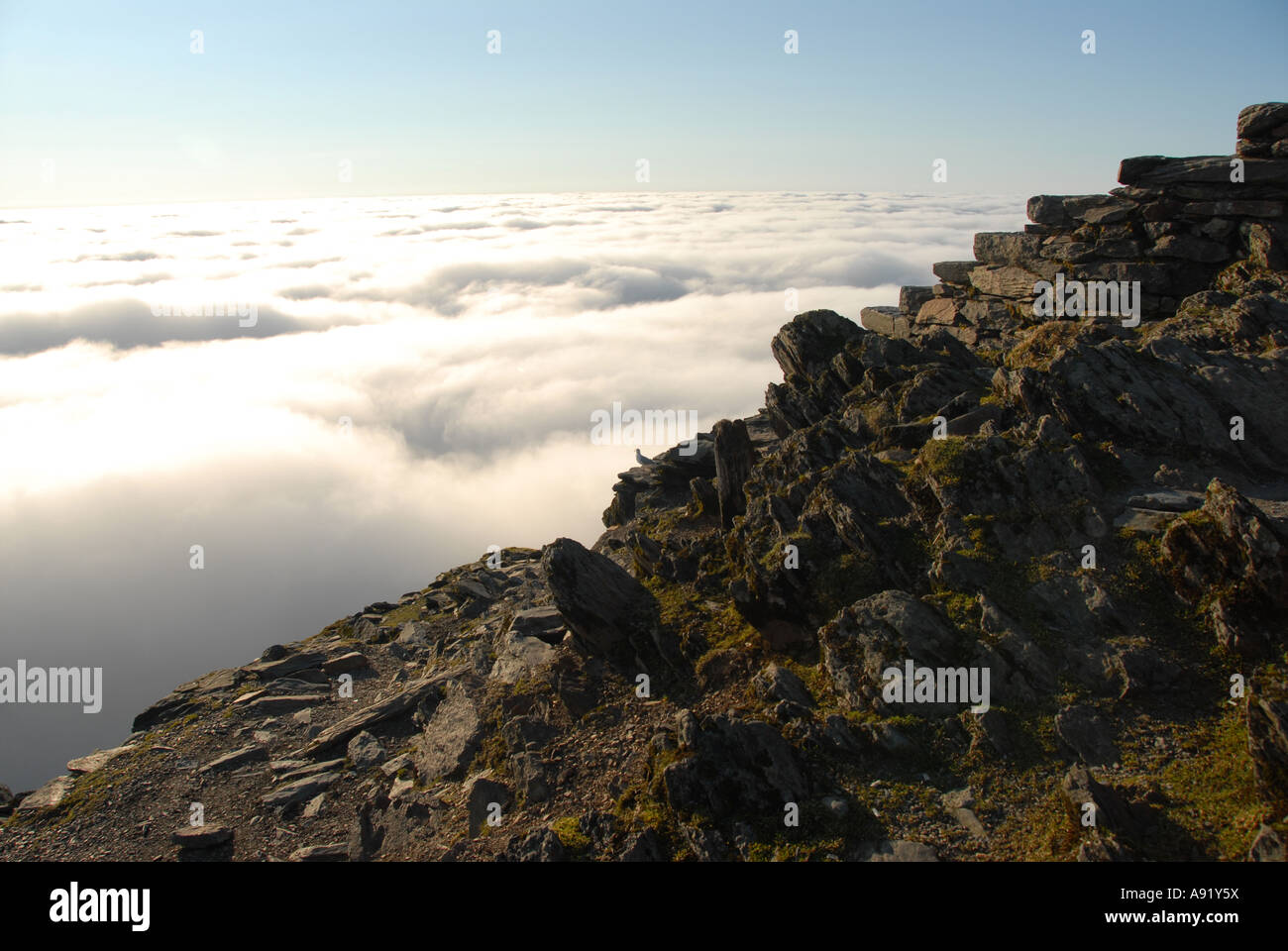 Top of Clouds from Snowdon Mountain Stock Photo - Alamy