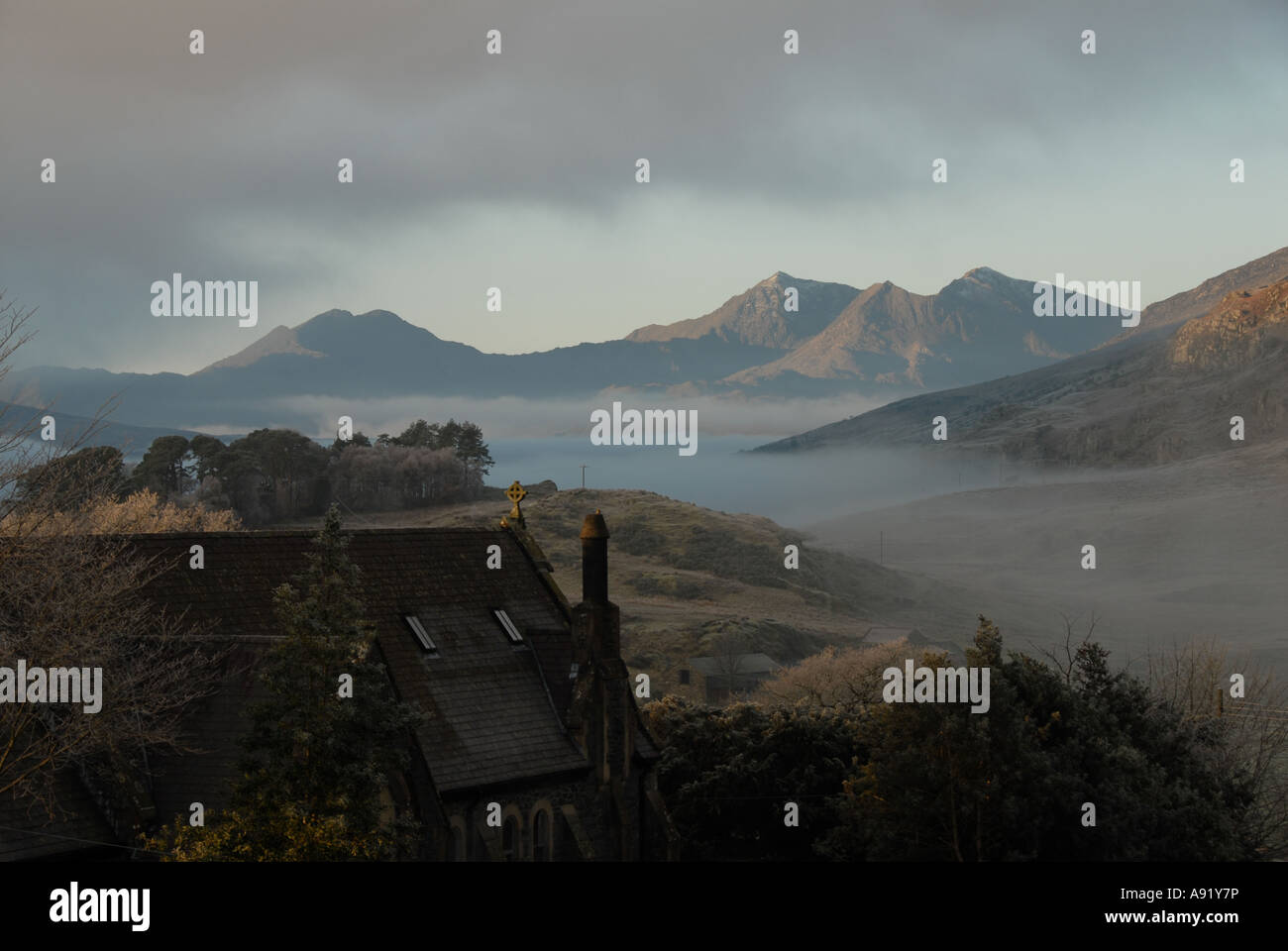Church Capel Curig Snowdonia Stock Photo - Alamy