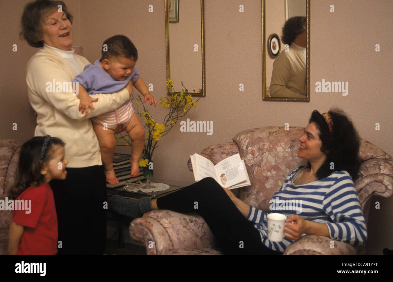 Grandparents looking after grandchildren hi-res stock photography and ...