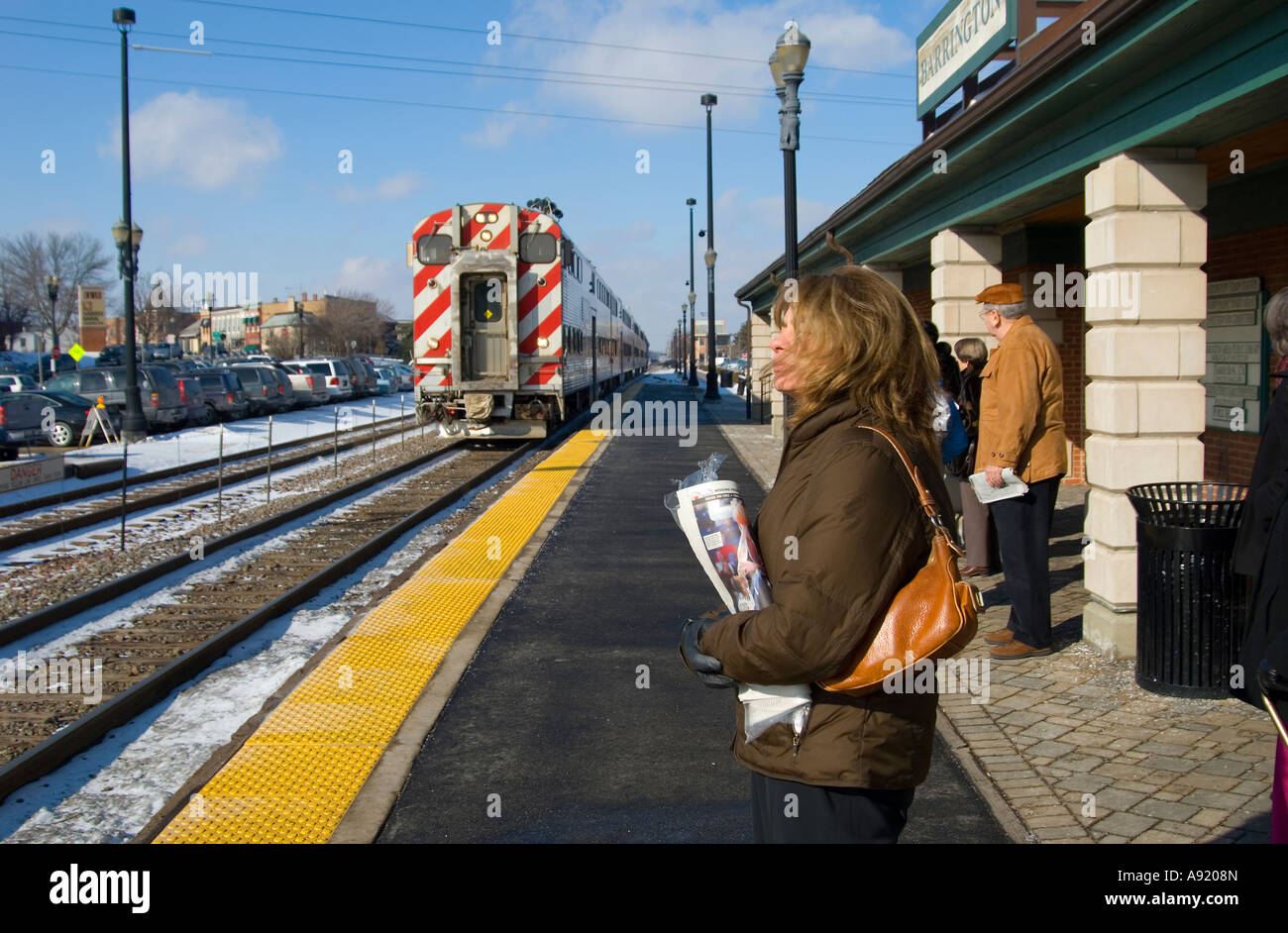 Suburban Train Station Stock Photo - Alamy
