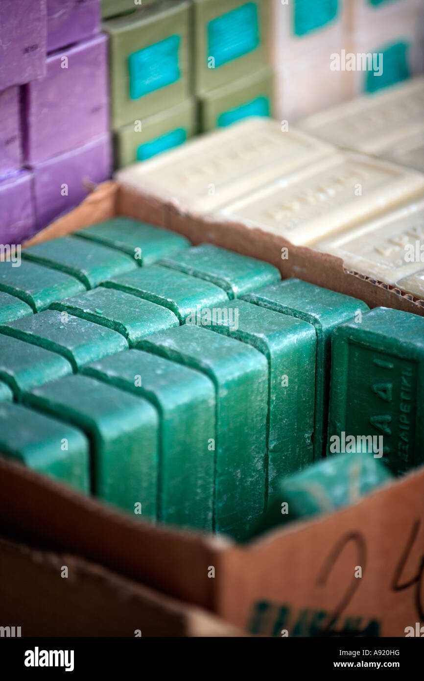 GREECE ATTICA ATHENS PLAKA A SOAP SHOP IN ATHINAS STREET Stock Photo ...
