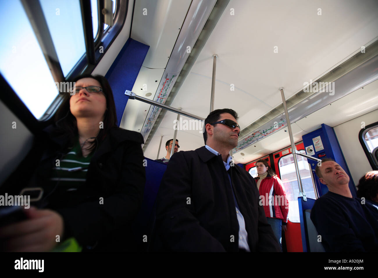 GREECE ATTICA ATHENS INSIDE A METRO CARRIAGE Stock Photo - Alamy