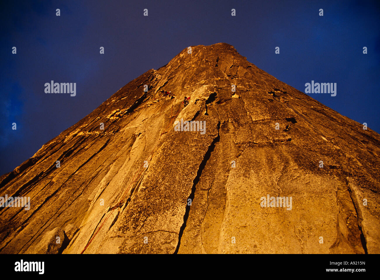 climbers on the NE Ridge of Bugaboo Spire Bugaboos British Columbia ...