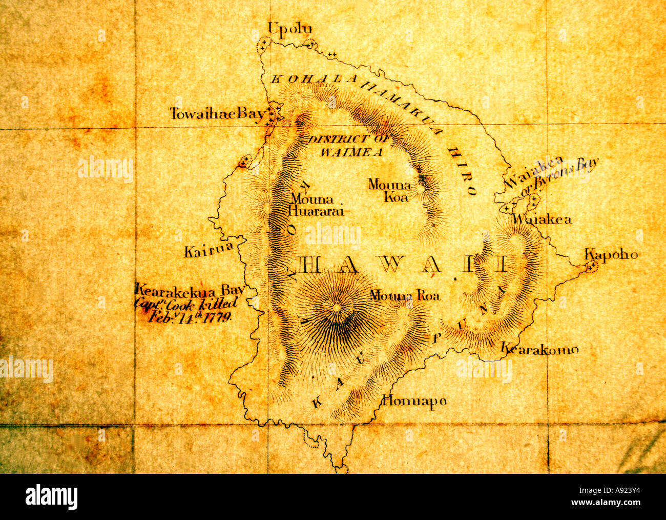 19th-century map of Hawaii Stock Photo - Alamy