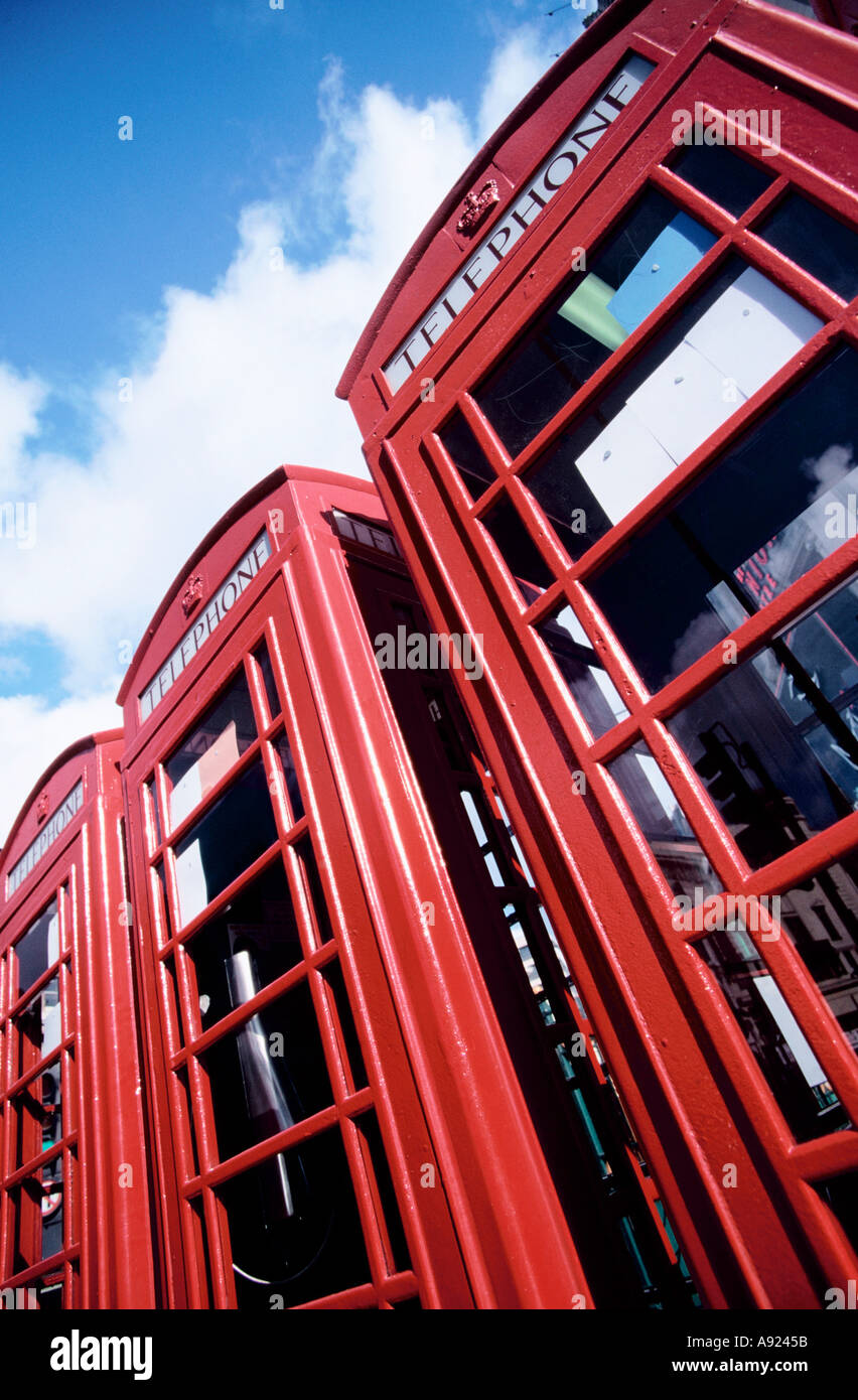 Traditional Telephone Booths London England Stock Photo - Alamy