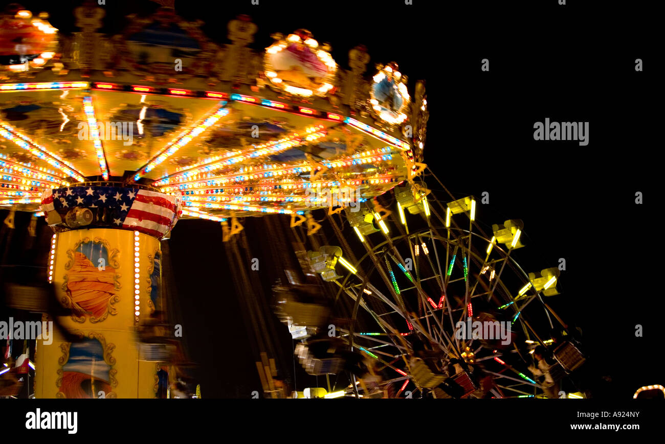 Lights county fair carnival rides hi-res stock photography and images ...