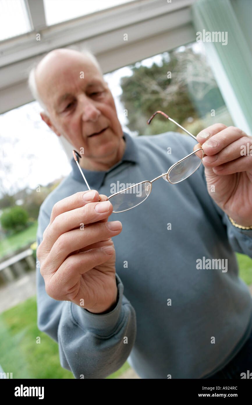 Older Man with Spectacles Stock Photo - Alamy