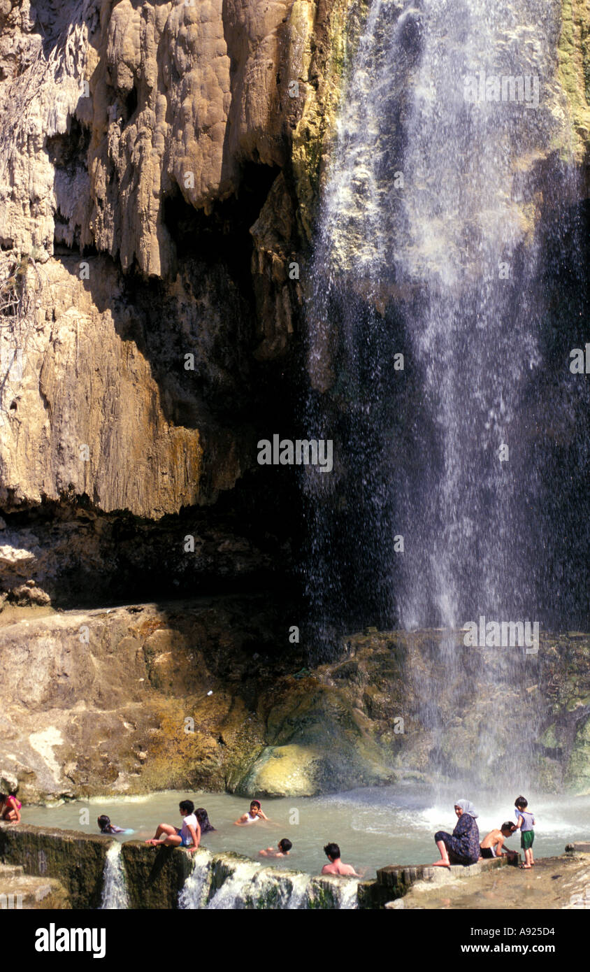 Hot Springs waterfalls, Hammamat Main, Jordan Stock Photo - Alamy