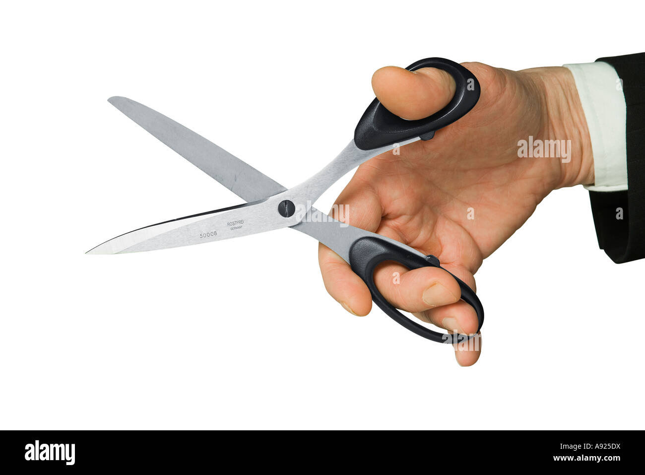 a hand with scissors Stock Photo - Alamy